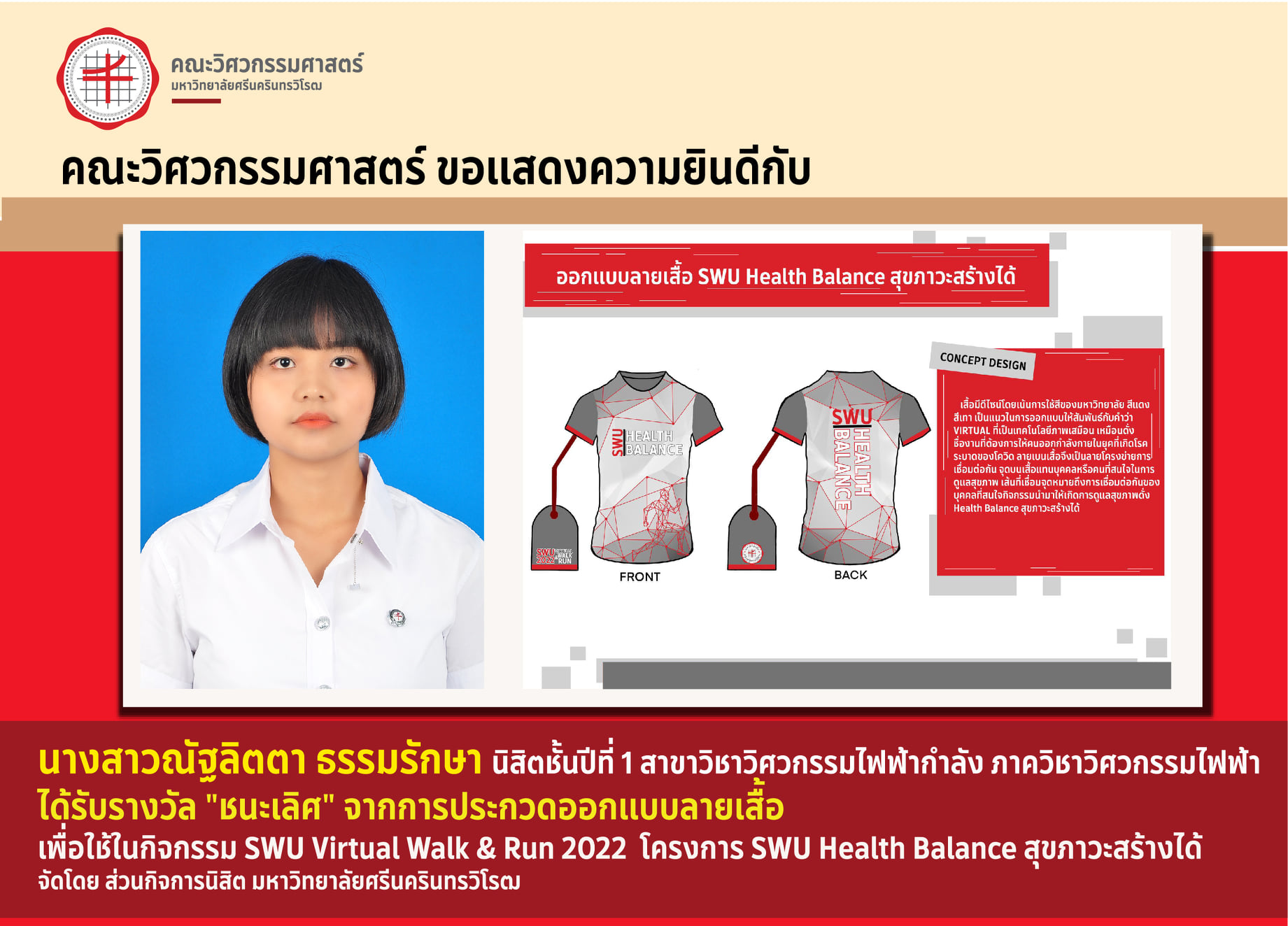 นิสิตภาควิชาวิศวกรรมไฟฟ้า ได้รับรางวัลชนะเลิศ จากการประกวดออกแบบลาย ...