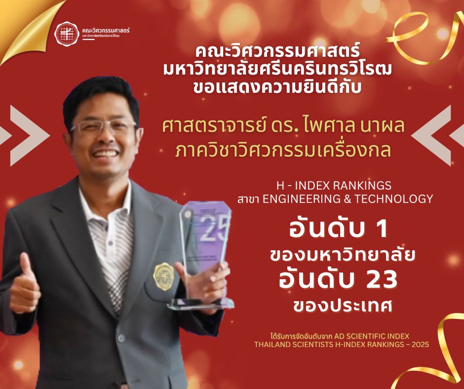 ศ.ดร. ไพศาล นาผล ได้รับการจัดอันดับจาก AD Scientific Index: Thailand Scientists H-Index Rankings ...